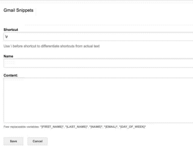 Gmail Snippets | text snippets | text expander for Gmail